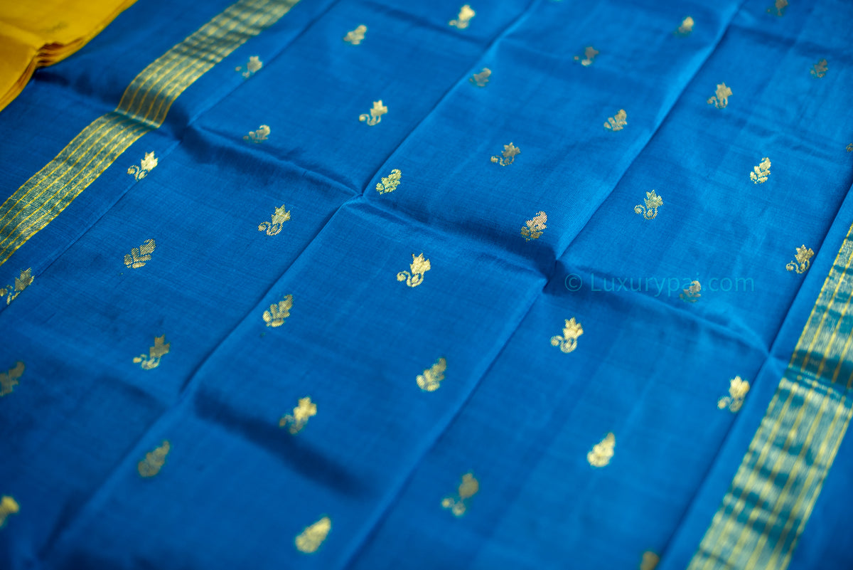 Exquisite Lemon Yellow Kanchipuram Silk Saree with Butta Motifs - Trad ...